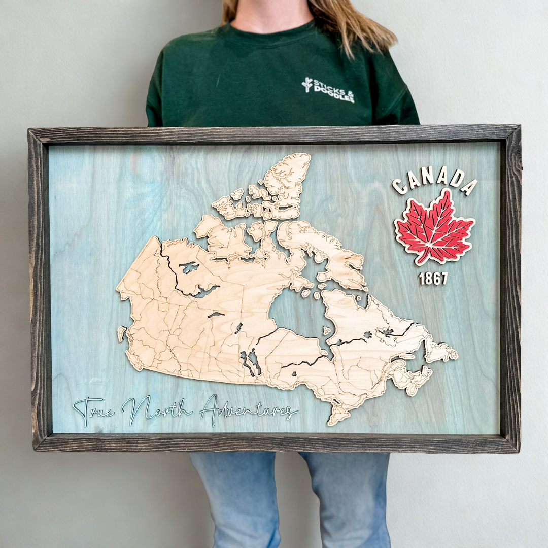 Canada Map Sign with Marker Pins – Standard or Personalized